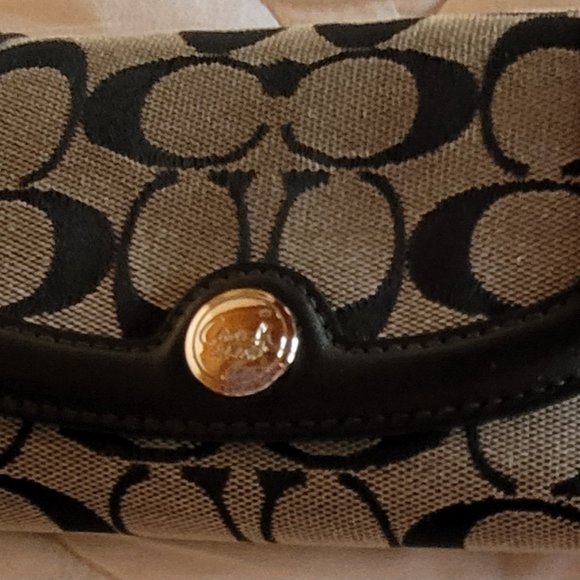 Coach | Bags | Coach Signature Pattern Small Wallet | Poshmark